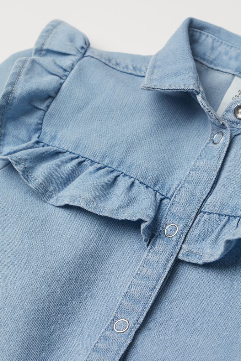 Camisa denim con olanes – Elelú Kids